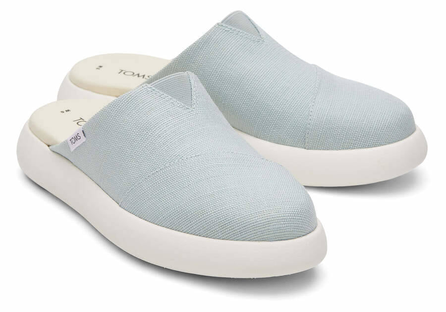 Toms Womens Alpargata Mallow Mule Pastel Blue Heritage Canvas – Island ...